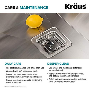 KRAUS Pax 24-inch 18 Gauge Undermount Single Bowl Stainless Steel Laundry and Utility Sink, KHU24L