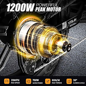 VITILAN i7 Pro Electric Bike Adults Folding 750W BAFANG Motor Fat Tire Ebike Removable 16AH Lg Cell Battery Full Suspension Electric Bicycle Shimano 8-Speed