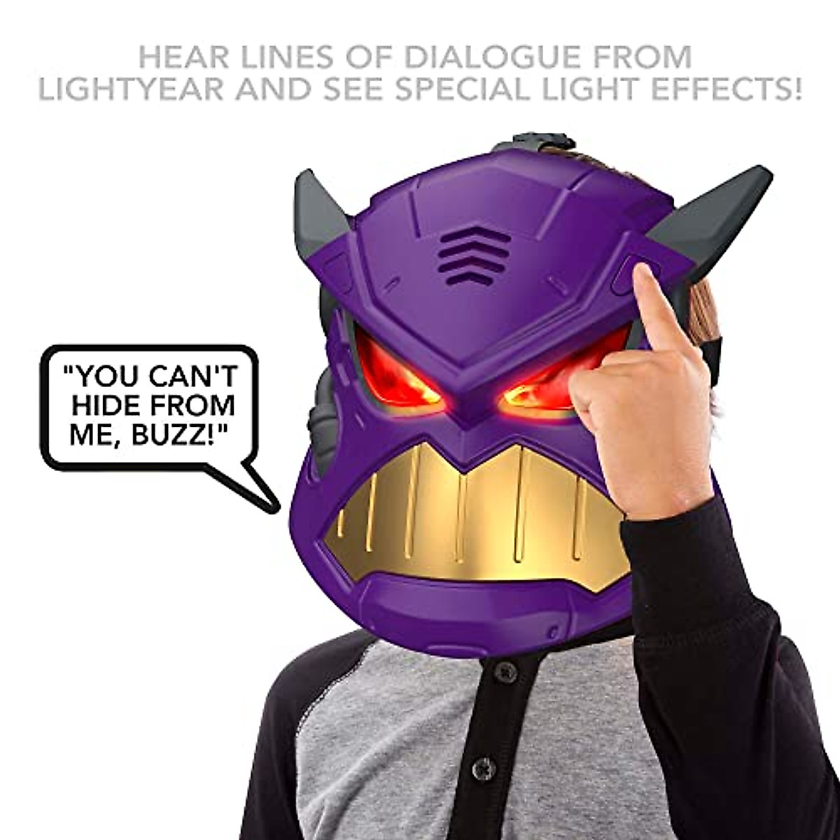Mattel Lightyear Toys Mask, Zurg Voice-Changing Role-Play Head Gear with Movie Dialogue, Voice Changer & Lights