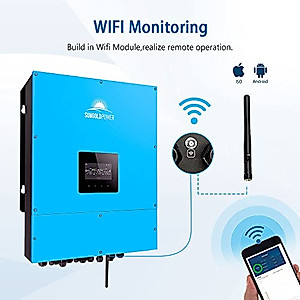 SUNGOLDPOWER UL1741 6000W 48Vdc Hybrid Solar Inverter, AC 240V Input, AC 120V/208V/240V Output Split Phase Inverter, AC Coupled, IP65 Rating Waterproof Inverter for Grid Tied and Off Grid System
