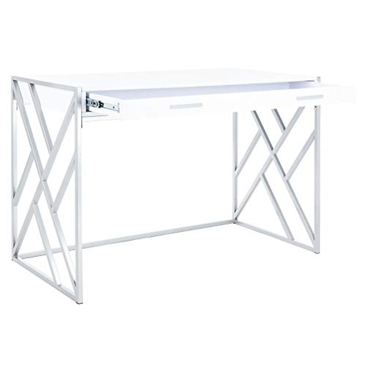 Safavieh Home Office Elaine Modern White and Silver 1-drawer Desk