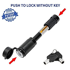 METOWARE Trailer Hitch Lock Hitch Receiver Pin Lock Fits 2”- 3-1/2" Receiver Class III IV V Hitches with 5/8" Dia 4” Lock Pin and 8 Anti-Rattle Rubber O-Rings Receiver Hitch Lock (1 Pack)