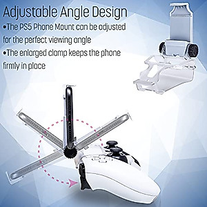 ADZ PS5 Controller Phone Mount Holder Clamp Smart Clip for PS5 Dualsense Controller Perfect for PS Remote Play