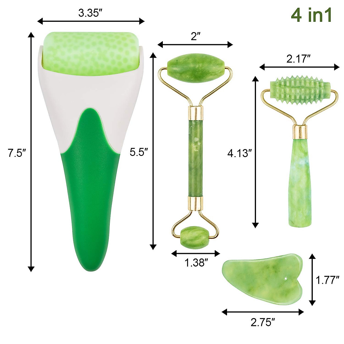 EAONE Ice Roller for Face, Face & Eye Roller for Puffiness Migraine Pain Relief with Jade Roller Gua Sha Facial Self Care Tools Face Massage Skincare Gifts for Women