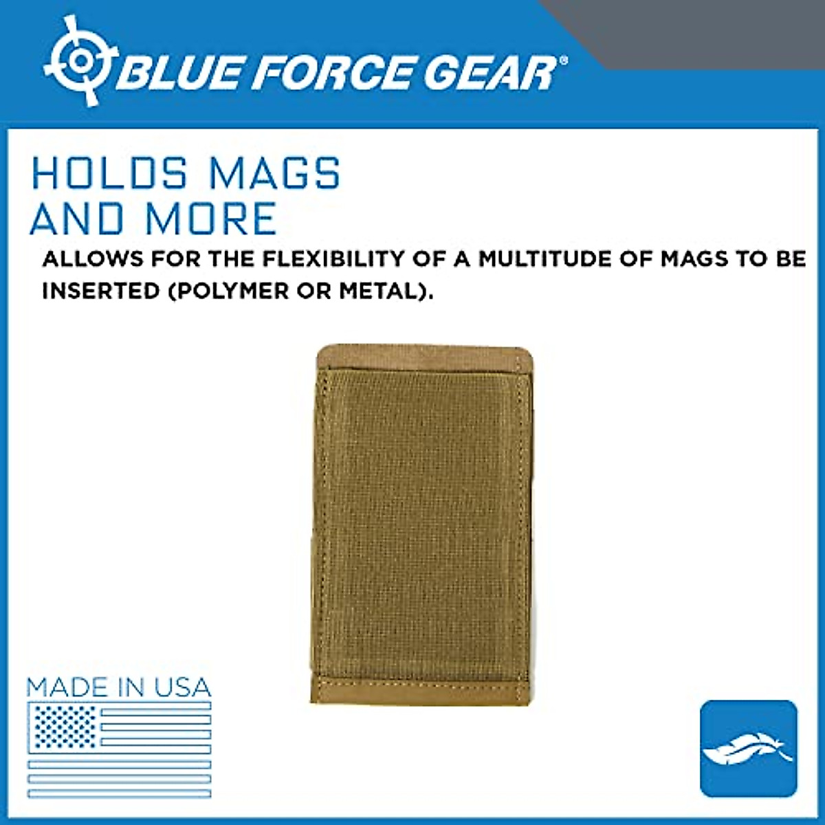 Blue Force Gear MOLLE Mag Pouches, Single Magazine Pouch, Airsoft Magazines Small Pouches - 3.5 x 5.5 x .13 Inches (Ranger Green)