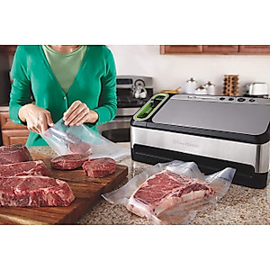 FoodSaver 2-in-1 Vacuum Sealing System with Starter Kit, 4800 Series, v4840 & FoodSaver 8" & 11" Rolls with unique multi layer construction, BPA free, Multi-Pack