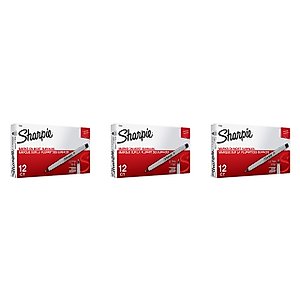 Sharpie Permanent Markers, Ultra Fine Point, Black, 36 Count, 3 Pack