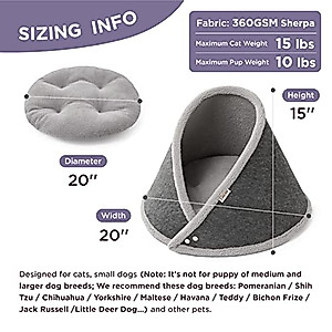 Lesure Cat Cave Bed for Indoor Cats - 20 Inch Felt Cat Bed for Cats and Kittens, Washable Warming Cat House Cat Tent Puppy Beds for Small Dogs, 20x20x15 inches (Grey)