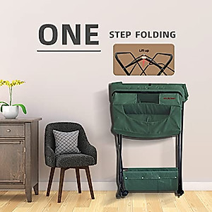 Portable Baby Changing Table, Diaper Changing Table Dresser Changing Station for Infant, Diaper Changing Table Pad, Mobile Nursery Organizer for Newborn -Green…