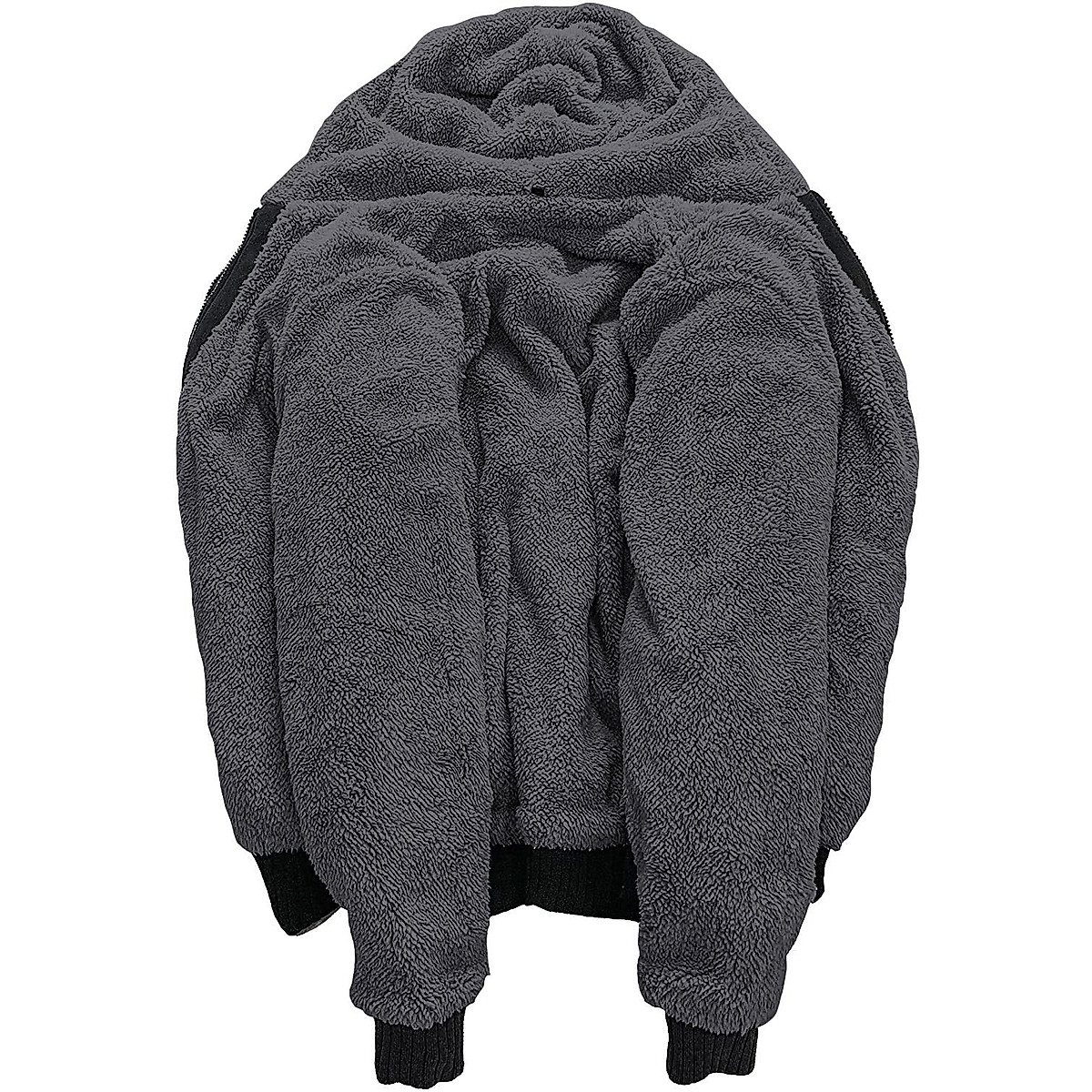 ZITY Men's Zip Up Hoodie Heavyweight Winter Sweatshirt Fleece Sherpa Lined Warm Jacket Black Large