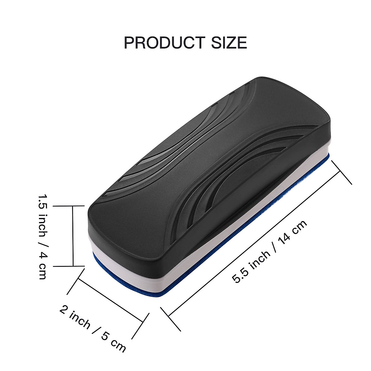 Ddaowanx Whiteboard Eraser, Magnetic Dry Erase Eraser, Glass Board Eraser,School and Office Supplies, Pack of 2 (Black)