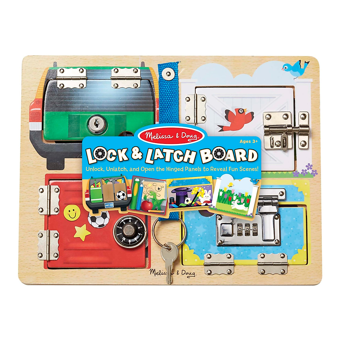 Melissa & Doug Locks and Latches Board Wooden Educational Toy