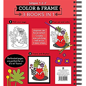 Color & Frame - 3 Books in 1 - Animals, Seasons, Inspiration (Adult Coloring Book)