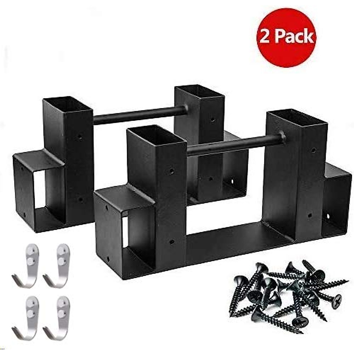 Zantle Outdoor and Indoor Firewood Log Rack Bracket Kit, Fireplace Wood Storage Holder - Adjustable to Any Length