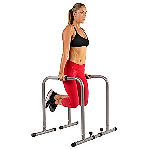 Sunny Health & Fitness SF-BH6507 Dip Station Body Press Parallel Bar with Adjustable Length and Foam Grips