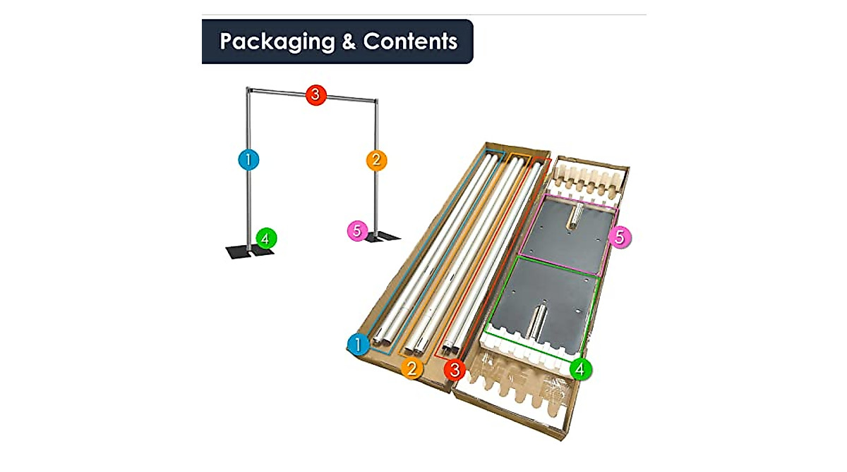 Urquid Linen Pipe & Drape Kit - Adjustable and Portable