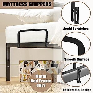 NXN-HOME Mattress Slide Stopper, Metal Mattress Retainer Bar for Adjustable Beds, Mattress Holder in Place to Keep Mattress from Sliding, Metal Mattress Stabilizers for Metal Bed Frame - 4 Pack