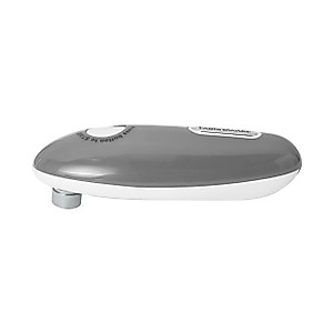 Farberware Compact Battery Operated Hands-Free Automatic Can Opener for any Size Can with Magnet to Safely Remove Lid, Seamless Opening Decreases Sharp Edges for Easily and Safely Opening Cans, Gray