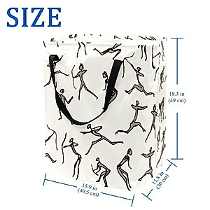 Archery Man Print Collapsible Laundry Hamper, 60L Waterproof Laundry Baskets Washing Bin Clothes Toys Storage for Dorm Bathroom Bedroom