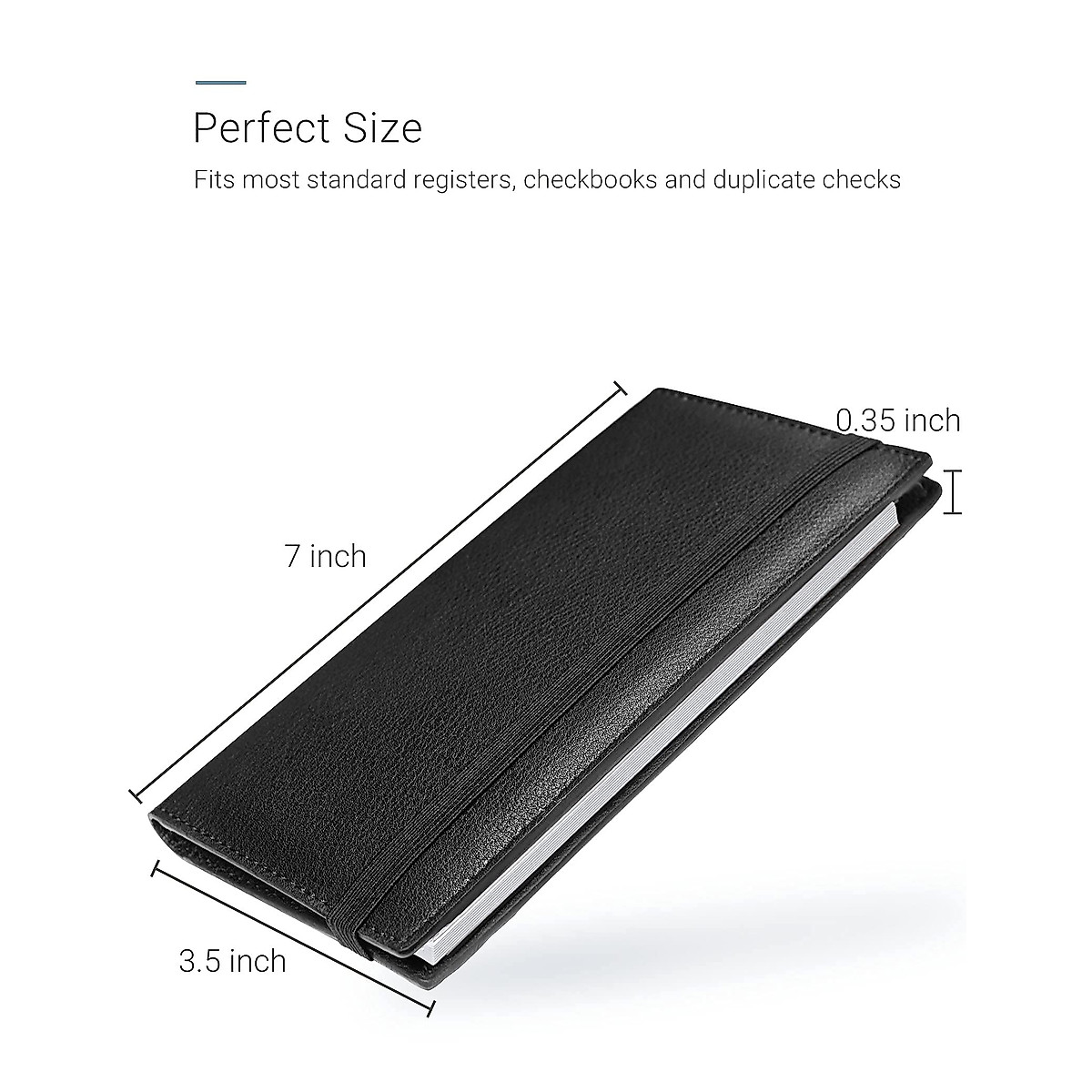 Zreal Checkbook Cover for Men & Women, Premium Vegan Leather Checkbook Holder Slim Wallets for Top & Side Tear Duplicate Checks with RFID Blocking (Matte Black)