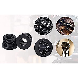 Donuts Mic Stand Adapter 5/8 to 1/4 and 5/8 to 3/8 Adapter Combo Pack Mic Thread Screw Adapter Microphone Stand Adapter to Tripod Adapter,Black