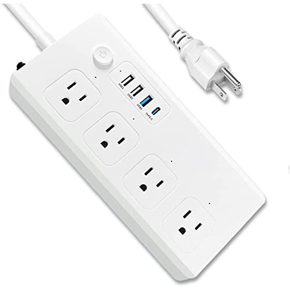 XENON Power Strips 40W, Surge Protector with 4 AC Outlets and USB A (QC 18W) + USB C (PD 40W), USB C Fast Charging, 5Ft Extension Cord, Overload Protection, for Home, Office, Travel