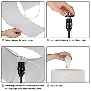 JS NOVA JUNS Table Lamps, Bedside Lamp Set of 2 with Dual USB Ports and 3-Prong AC Outlet, Modern End Table Nightstand Light Perfect for Bedroom, Living Room, Study Room, LED Bulbs Included