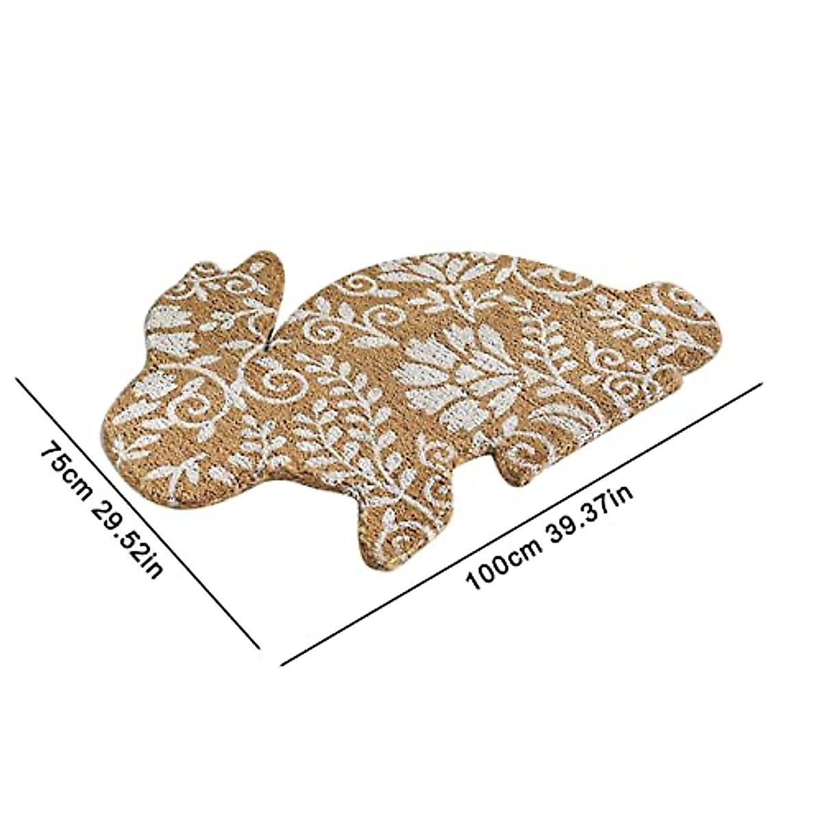 Bunny Shaped Door Mat, Easter Bunny Cotton Rug Rabbit Floor Mats Non Slip Area Rug for Bedroom Living Room Home Decor, 29.52''x39.37''