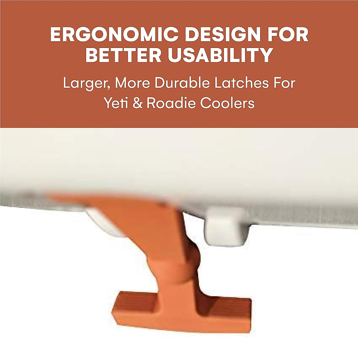 Beast Cooler ACCESORIES 2-Pack Ice Chest Replacement Lid Latches Compatible with Yeti and RTIC Hard Coolers - Strong, Ergonomic Cooler Latch Replacement - Burnt Orange