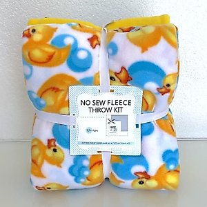 Rubber Ducky Anti-Pill No-Sew Throw Fleece Fabric Kit (72x60)