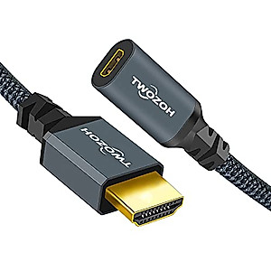 Twozoh Full Size HDMI to Micro HDMI Female Adapter Cable, Micro HDMI Socket to HDMI Adapter Cable Support 3D/4K 1080p.(20CM/0.6FT)