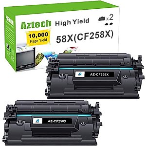 Aztech Compatible Toner Cartridge Replacement for HP 58X CF258X 58A CF258A for HP Pro M404n M404dn M404dw MFP M428fdw M428dw M428fdn High Yield Printer Toner (Black 2-Pack)