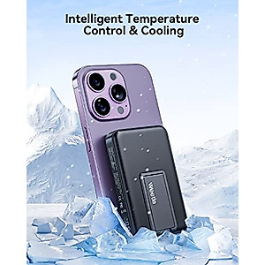 weetla 𝟮𝟬𝟮𝟯 𝗡𝗲𝘄 Magnetic Battery Pack 10000mAh LED Digital Display Foldable Wireless Power Bank with Kickstand USB-C Cable Portable Wireless Charger Power Bank for iPhone 14/13/12 03A (Black)