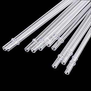 Dakoufish 9 Inch Clear Reusable Thick Plastic Drinking Straws for 16 oz & 20 oz Mason Jar Tumblers,Set of 12 Pcs Straws with Cleaning Brush (9inch, Clear)