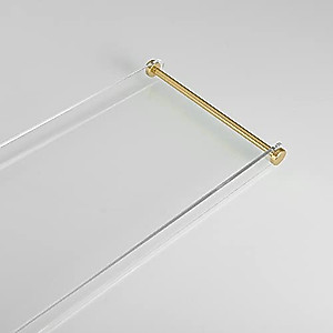 Bathtub Tray Tub Rack - Clear Acrylic Tray Tub Shelf with Gold Rails to Hold Book, Phone, Candle, Wine & Tablet - Waterproof Caddy Bathroom Accessories, Luxury Gifts for Women, Beelee BA0011G