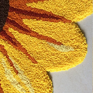 Sunflower Area Rug Mat 25" x 25" Yellow Floral Bathroom Rug Soft Plush Flower Doormat Non-Slip Rustic Small Carpet Handmade Floral Door Mat for Kitchen Bathroom Bedroom Living Room Yellow