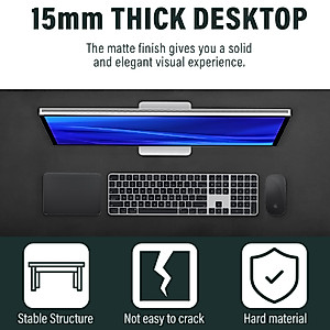 Ruesleag Computer Desk 39’’Study Working Table Gaming Writing Workstation Desk w/Sturdy Metal Frame Large Working Area PC Desk Space-Saving for Home Office Meeting Room School,Black