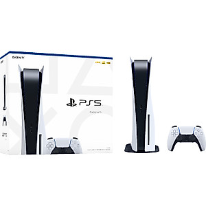 Sony Playstation 5 Disc Version PS5 Console - 4K-TV Gaming, 120Hz 8K Output, 16GB GDDR6, 825GB SSD, WiFi 6, Bluetooth 5.1 (Renewed) White