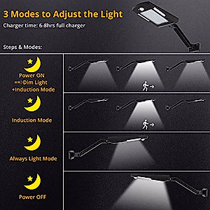 KUFUNG Solar Lights Outdoor, 48 Led Lamp, Wireless Waterproof Solar Flood Light, Security Motion Sensor Light Luces Solares for Deck, Fence, Patio, Front Door, Gutter, Yard, Shed, Path(4 Pack) (L)