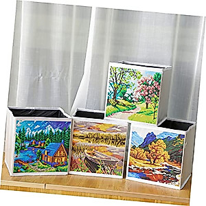 EXCEART Rhinestone Craft 1 Set Box Folding Embroidery Organizer Drill Foldable Beads Art Storage Case Drilling Painting Paintings Kit DIY Diamond Tools Desktop Point Beads Painting Box