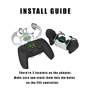 EXknight Leverback V2 Paddles Attachment, Back Buttons Adapter for PS5 Controller | Fit with Thumb Grips (White)