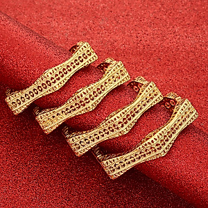 Dubai Gold Color Bracelet Ethiopian Jewelry African Women Arab Wedding Bride Bangles