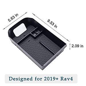 JDMCAR Center Console Tray Organizer Compatible with 2023 Toyota RAV4 2022 2021 2020 2019 Accessories, Armrest Insert Container ABS Material Secondary Storage Box
