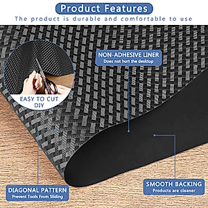 HooTown Shelf Liner Kitchen Cabinet Drawer Mats 17.5 Inch Wide x 6.5 Feet Long, Non Skid EVA Plastic Washable Oil Proof Pad for RV Drawer, Dish Plate Slippery Protection,Coffee