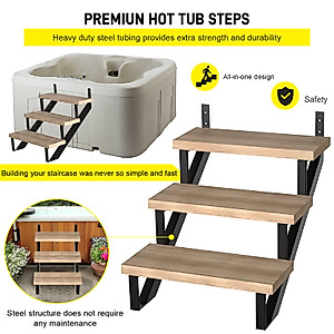 Doniks Steel Stair Step Riser -3 Step for Deck Height 27 Inches metal Stair Stringer Step Stringer support connector Frame hanger bracket