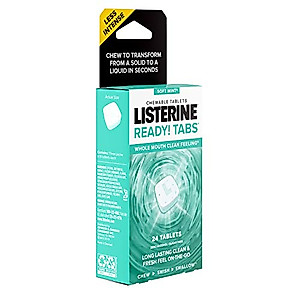 Listerine Ready! Tabs Chewable Tablets with Soft Mint Flavor, 24 Count