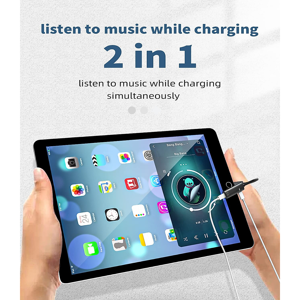 Iphone Headphone Adapter Audio and Charge Dongle Jack Splitter 2 in 1 Dual Lightning Adaptador Para Charger AUX Cable MFI Certified Compatible for 13 12 11 Pro Max Mini Xs Se 7 X Xr 8 Plus Music