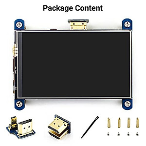 waveshare 4inch Resistive Touch Screen LCD Compatible with Raspberry Pi 4B/3B+/3A+/2B/B+/A+/Zero/Zero W/WH/Zero 2W CM3+/4 480×800 Resolution HDMI IPS Low Power Consumption Supports Windows