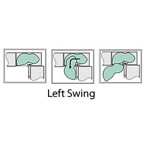 Lemans II Set 2-Shelf Lazy Susan with Soft-Close for Blind Base Corner Cabinets, Chrome and White (723 sq. Model 45, Tray Size: 15", Swings Left)