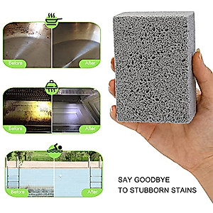 Maryton Grill Stone Cleaning Brick - Griddle Grills Cleaning Kit Block Pumice Stone for Removing Stains BBQ Grease, 3 Count